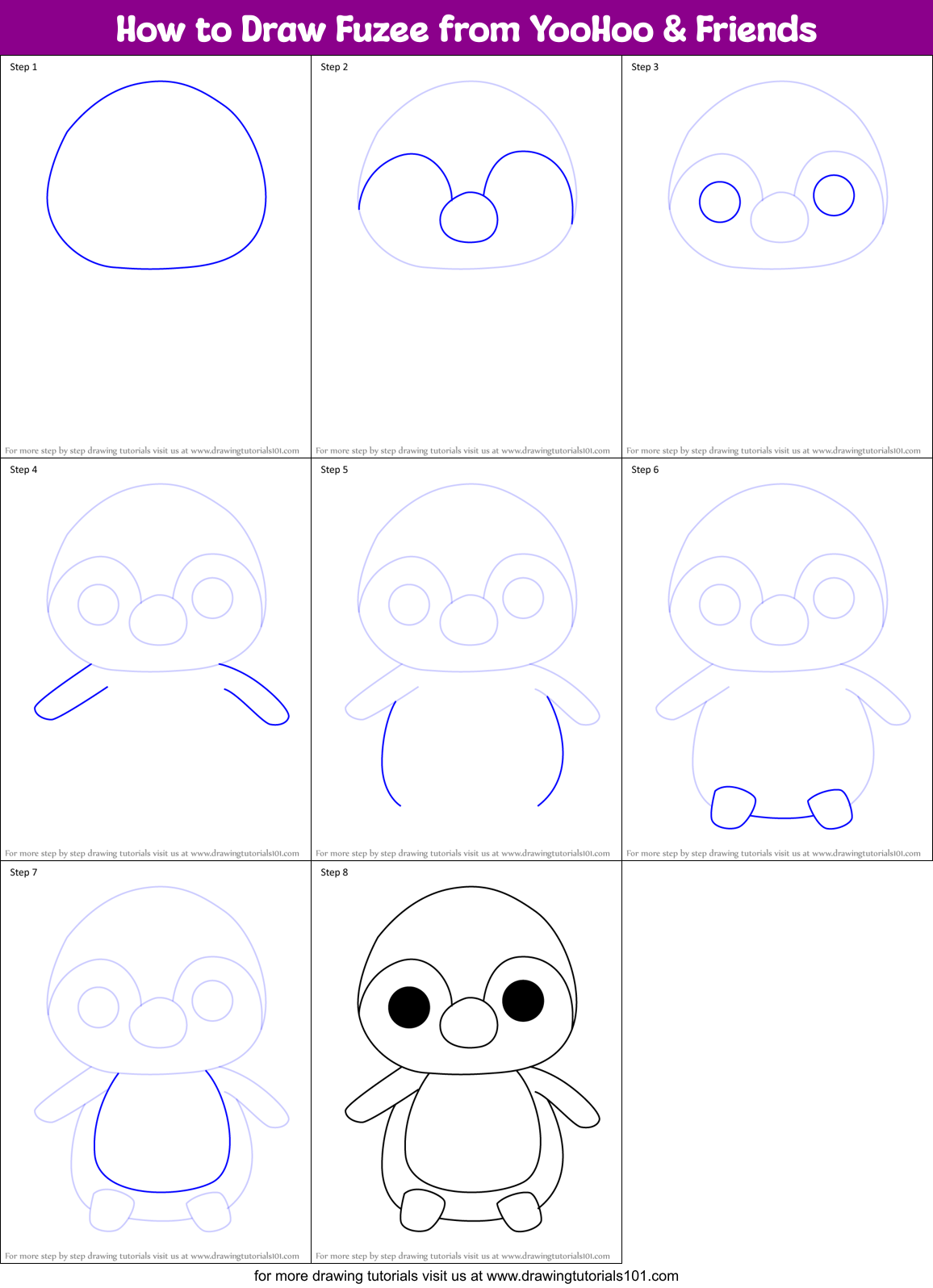 How to Draw Fuzee from YooHoo & Friends (YooHoo & Friends) Step by Step ...