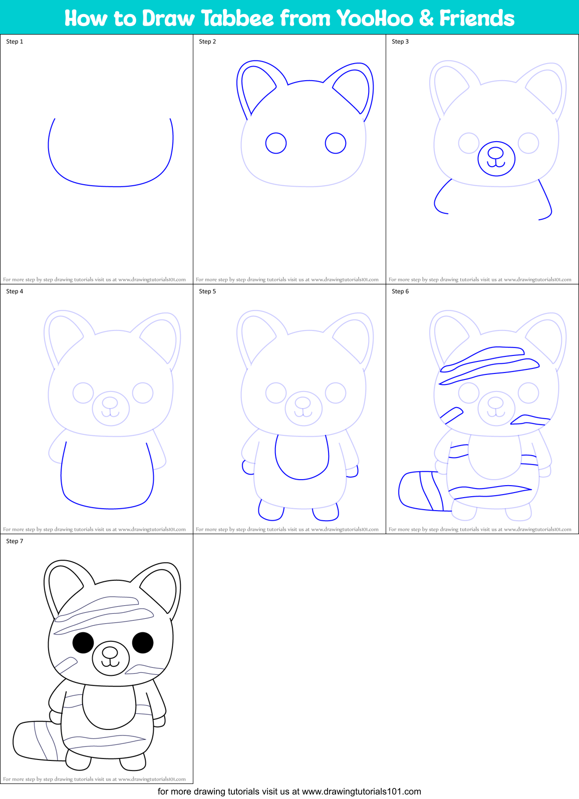 How to Draw Tabbee from YooHoo & Friends (YooHoo & Friends) Step by ...