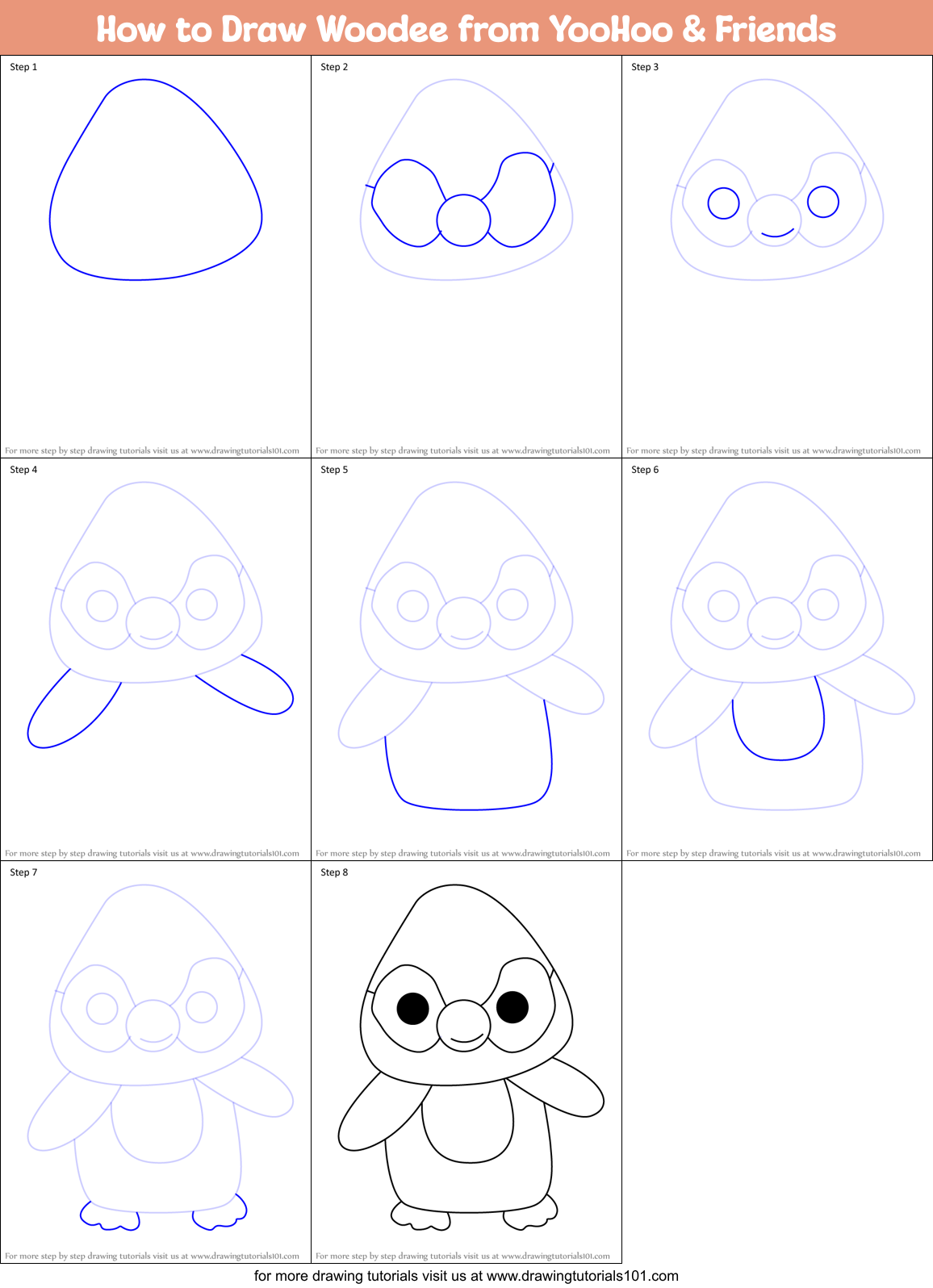 How to Draw Woodee from YooHoo & Friends (YooHoo & Friends) Step by ...