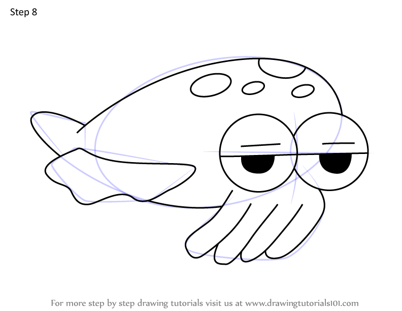 How to Draw Purple Squid from Zig & Sharko (Zig & Sharko) Step by Step ...