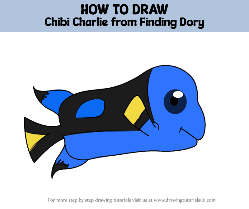How to Draw Chibi Charlie from Finding Dory (Chibi Characters) Step by ...