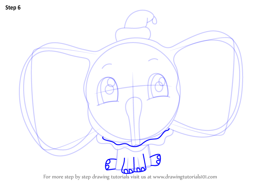 How to Draw Chibi Dumbo Elephant from Dumbo (Chibi Characters) Step by ...