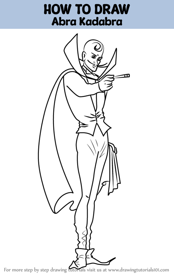 How to Draw Abra Kadabra (DC Comics) Step by Step | DrawingTutorials101.com