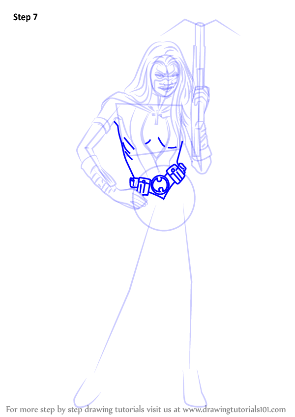 How to Draw Huntress (DC Comics) Step by Step | DrawingTutorials101.com