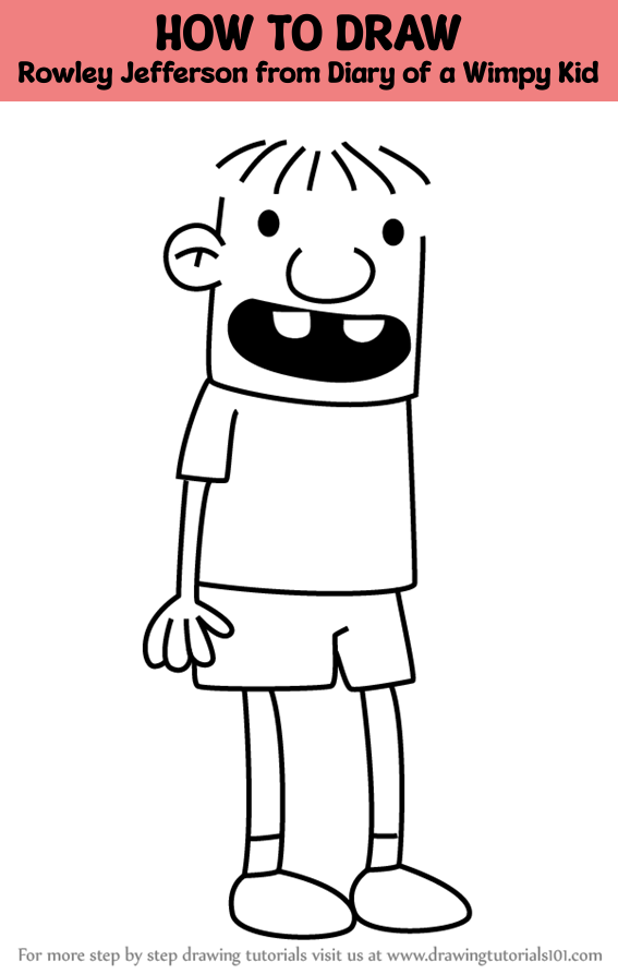 How to Draw Rowley Jefferson from Diary of a Wimpy Kid (Diary of a ...