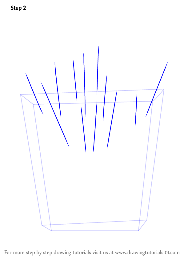 How to Draw French Fries (Snacks) Step by Step | DrawingTutorials101.com