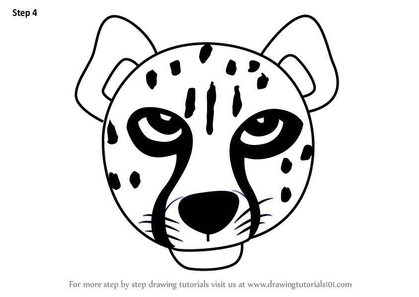 Learn How To Draw A Cheetah Face For Kids Animal Faces For Kids Step 