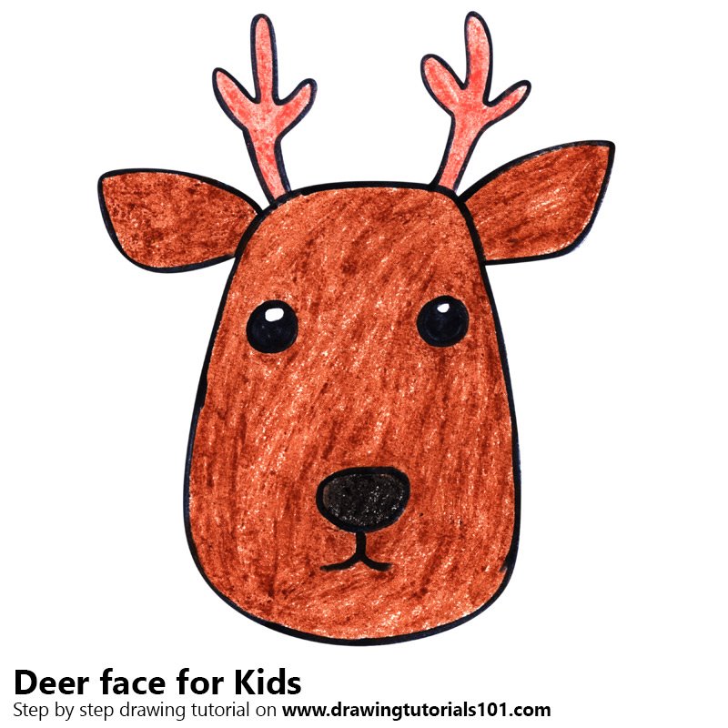 Learn How To Draw A Deer Face For Kids Animal Faces For Kids Step By Learn How To Draw A Deer Face For Kids Animal Faces For Kids Step By