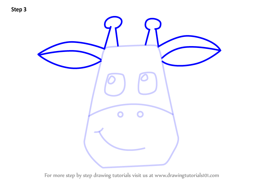 How to Draw a Giraffe Face for Kids (Animal Faces for Kids) Step by ...