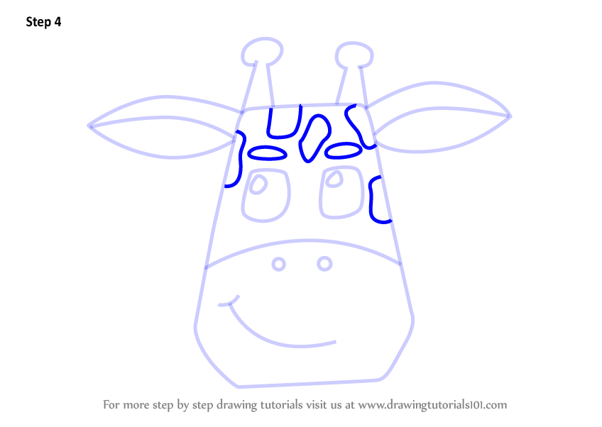 How to Draw a Giraffe Face for Kids (Animal Faces for Kids) Step by ...