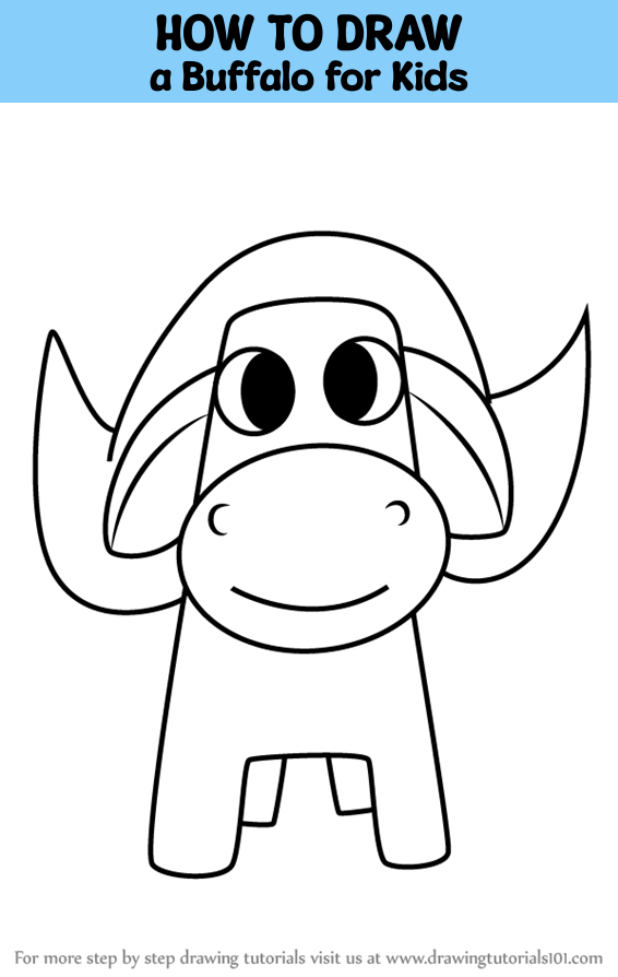 How to Draw a Buffalo for Kids (Animals for Kids) Step by Step ...