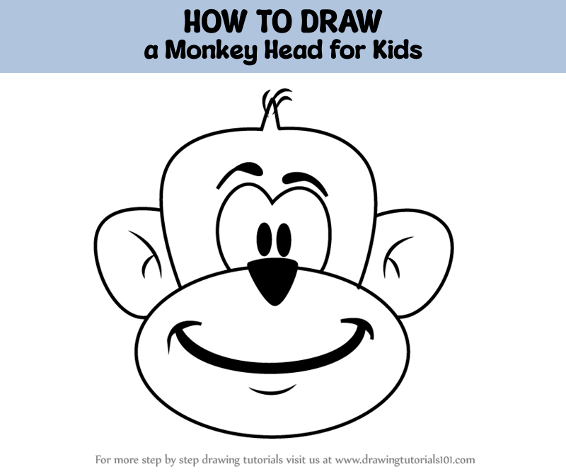 How To Draw A Monkey Face Step By Step For Kids How To Draw A Monkey