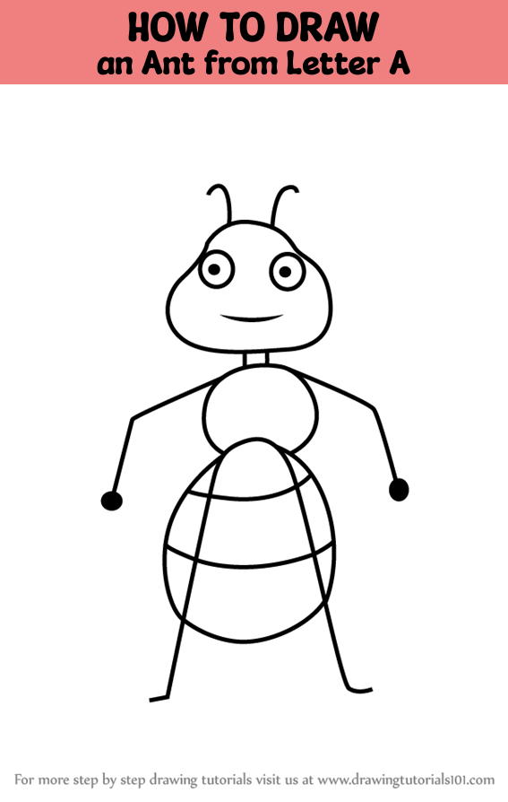 How to Draw an Ant from Letter A (Animals with Letters) Step by Step ...