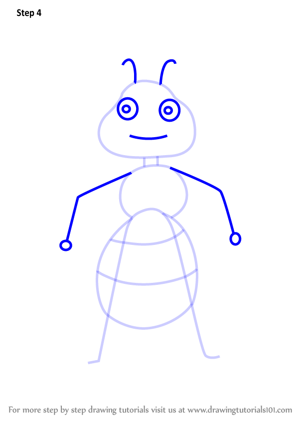 How to Draw an Ant from Letter A (Animals with Letters) Step by Step ...
