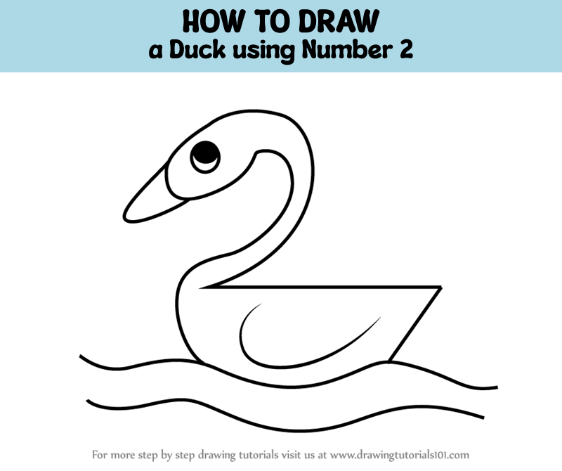 How to Draw a Duck using Number 2 (Animals with Numbers) Step by Step ...