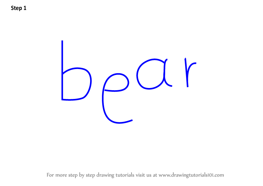 How to Draw a Bear from word Bear (Animals with their Names) Step by ...