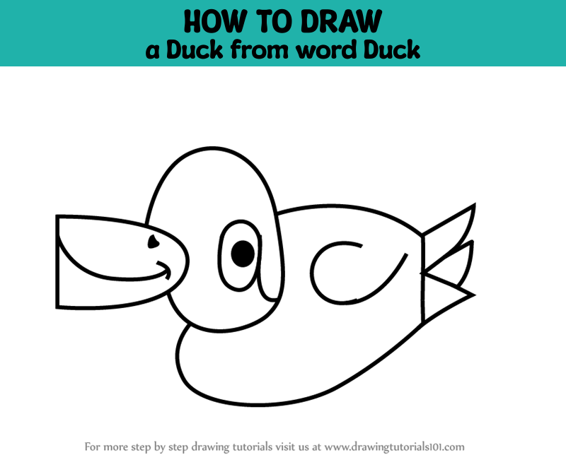 How to Draw a Duck from word Duck (Animals with their Names) Step by ...