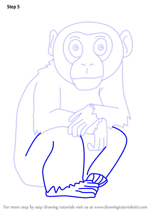 How to Draw a Cartoon Chimpanzee (Cartoon Animals) Step by Step ...