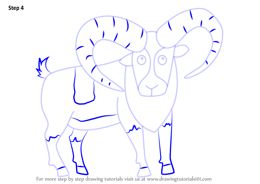 How to Draw a Cartoon Mouflon (Cartoon Animals) Step by Step ...