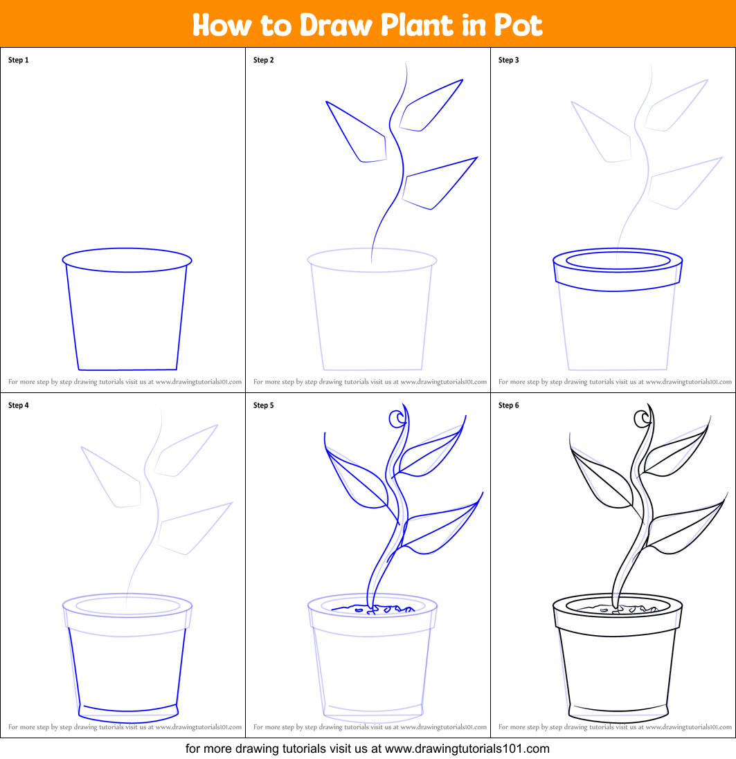 How To Draw Plant In Pot Plants For Kids Step By Step How To Draw Plant In Pot Plants For Kids Step By Step