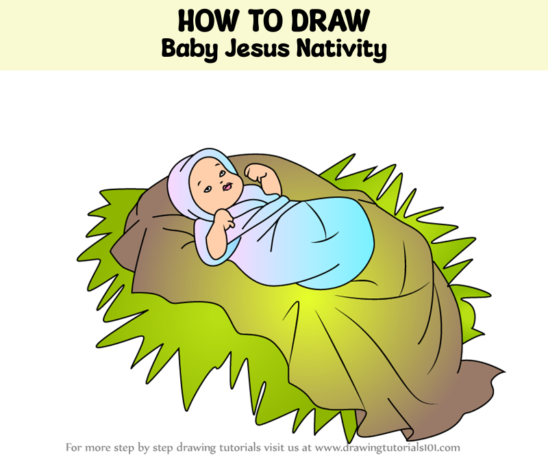 How to Draw Baby Jesus Nativity (Christmas) Step by Step ...