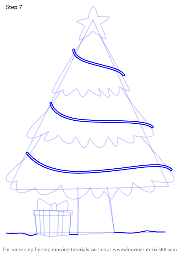 How to Draw Christmas Tree (Christmas) Step by Step ...