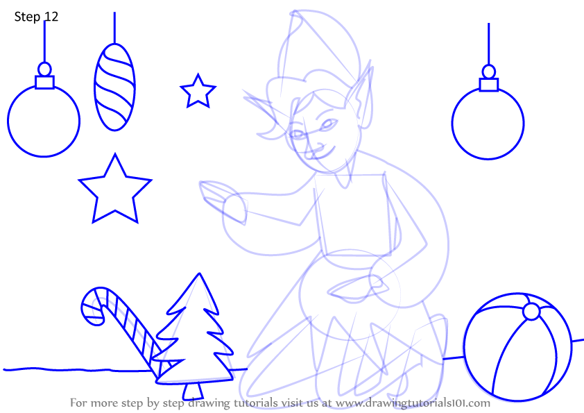 How to Draw Elf with Christmas Decorations (Christmas) Step by Step ...
