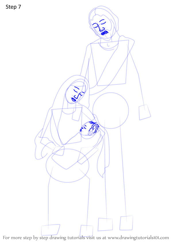 How to Draw Holy Family Nativity Scene (Christmas) Step by Step ...