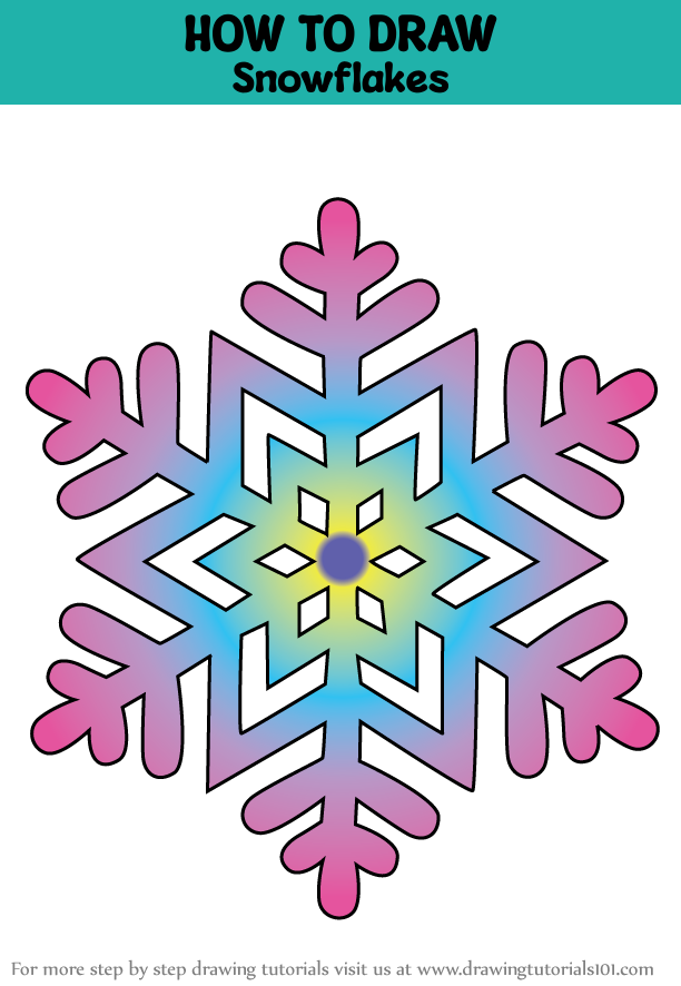 How to Draw Snowflakes (Christmas) Step by Step | DrawingTutorials101.com