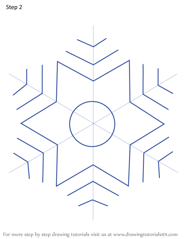 How to Draw Snowflakes (Christmas) Step by Step | DrawingTutorials101.com