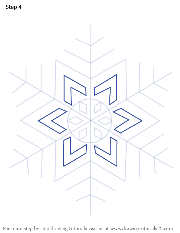 How to Draw Snowflakes (Christmas) Step by Step | DrawingTutorials101.com