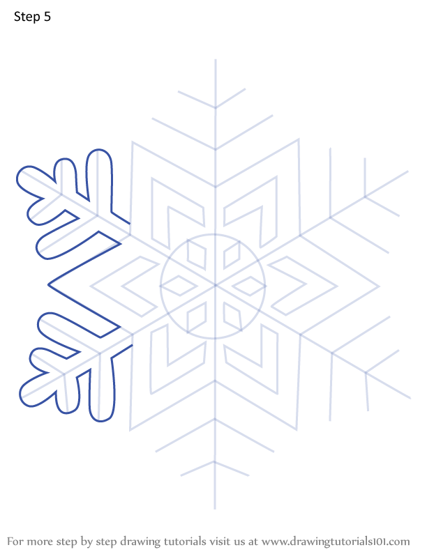 How to Draw Snowflakes (Christmas) Step by Step | DrawingTutorials101.com