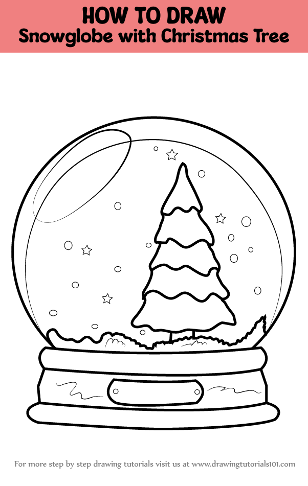 How to Draw Snowglobe with Christmas Tree (Christmas) Step by Step ...