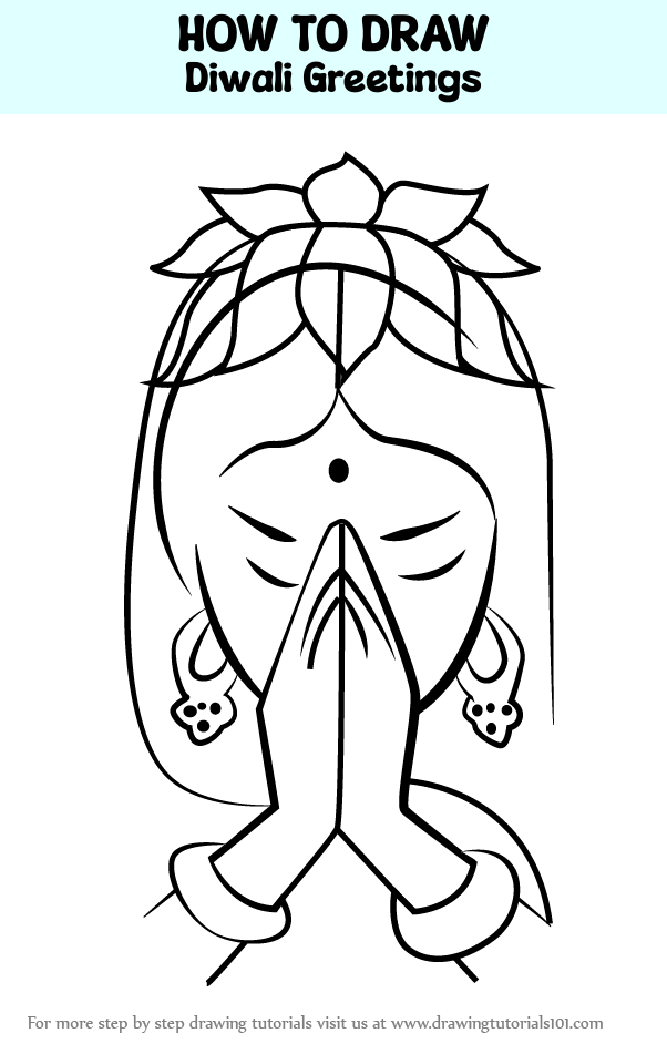 How To Draw Diwali Greeting Card Poster Step By Step Easy