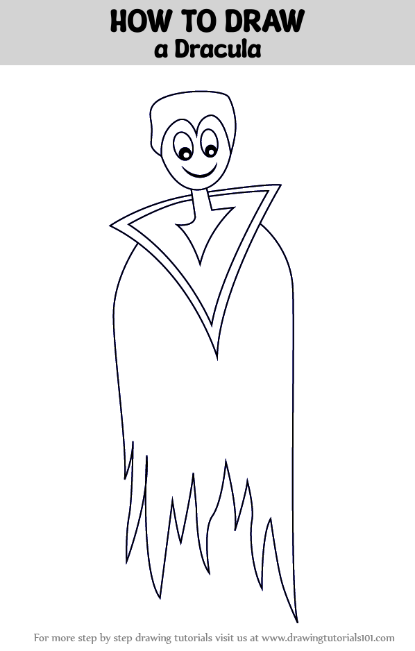 How to Draw a Dracula (Halloween) Step by Step | DrawingTutorials101.com