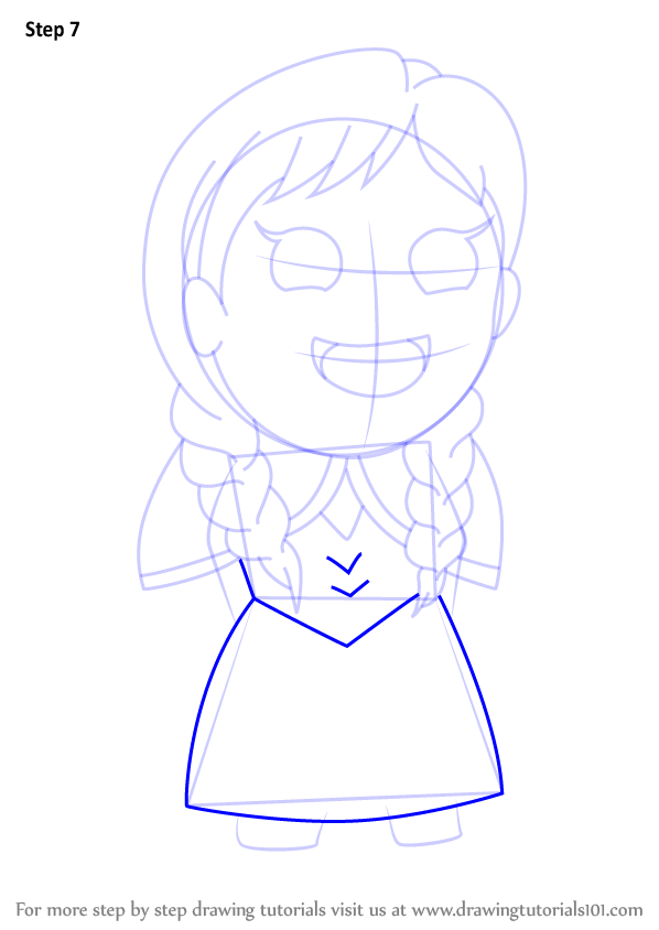 How to Draw Kawaii Anna from Frozen (Kawaii Characters) Step by Step ...