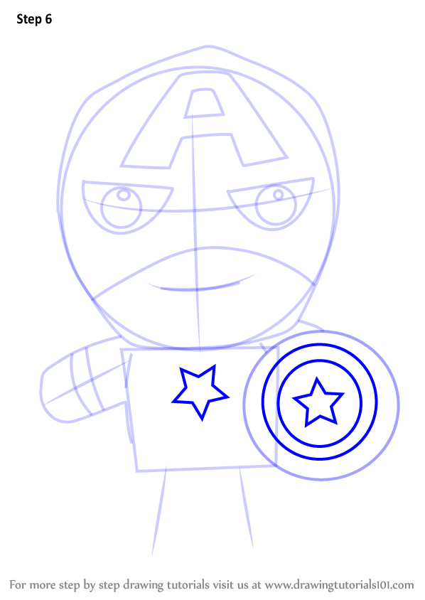 How to Draw Kawaii Captain America (Kawaii Characters) Step by Step ...