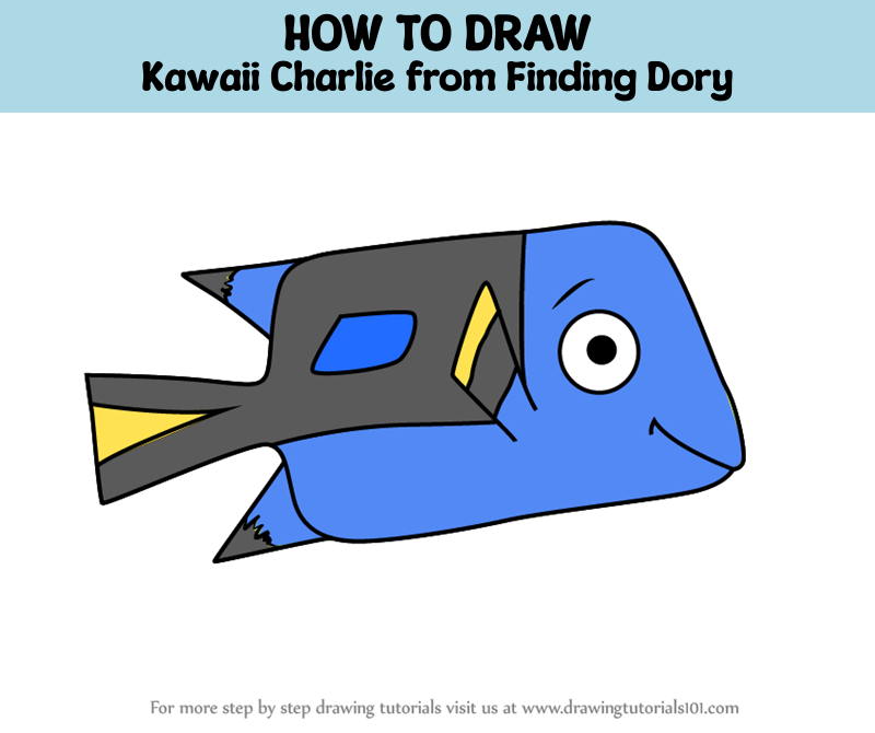 How to Draw Kawaii Charlie from Finding Dory (Kawaii Characters) Step ...