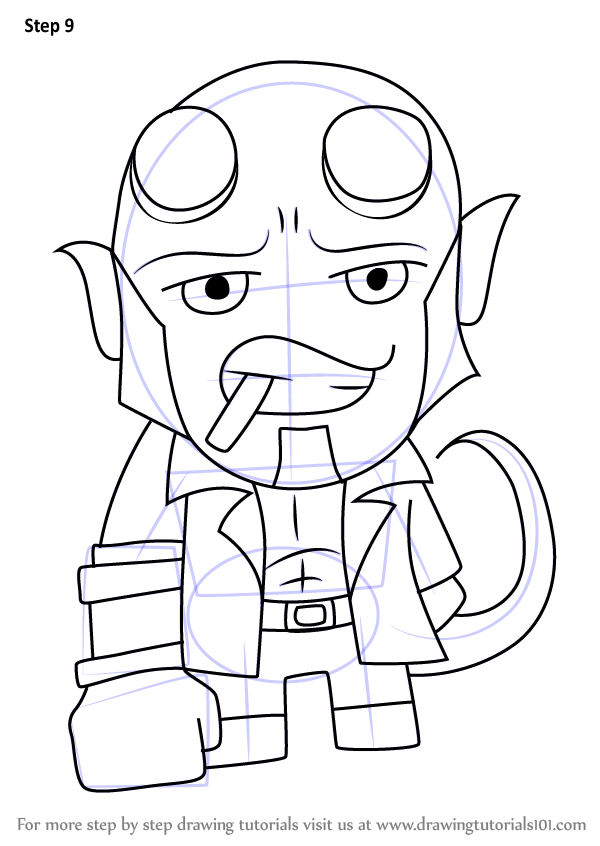 How to Draw Kawaii Hellboy (Kawaii Characters) Step by Step | DrawingTutorials101.com