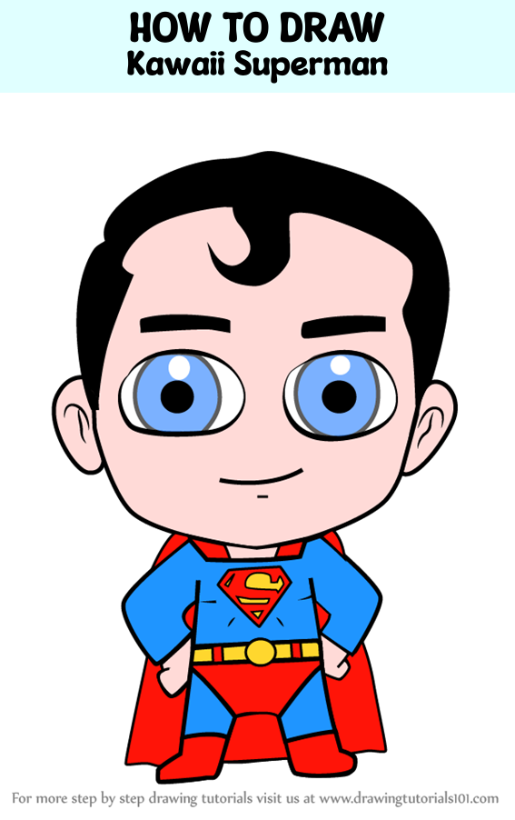How to Draw Kawaii Superman (Kawaii Characters) Step by Step ...