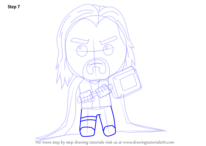How to Draw Kawaii Thor (Kawaii Characters) Step by Step ...