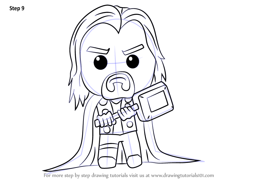How to Draw Kawaii Thor (Kawaii Characters) Step by Step ...
