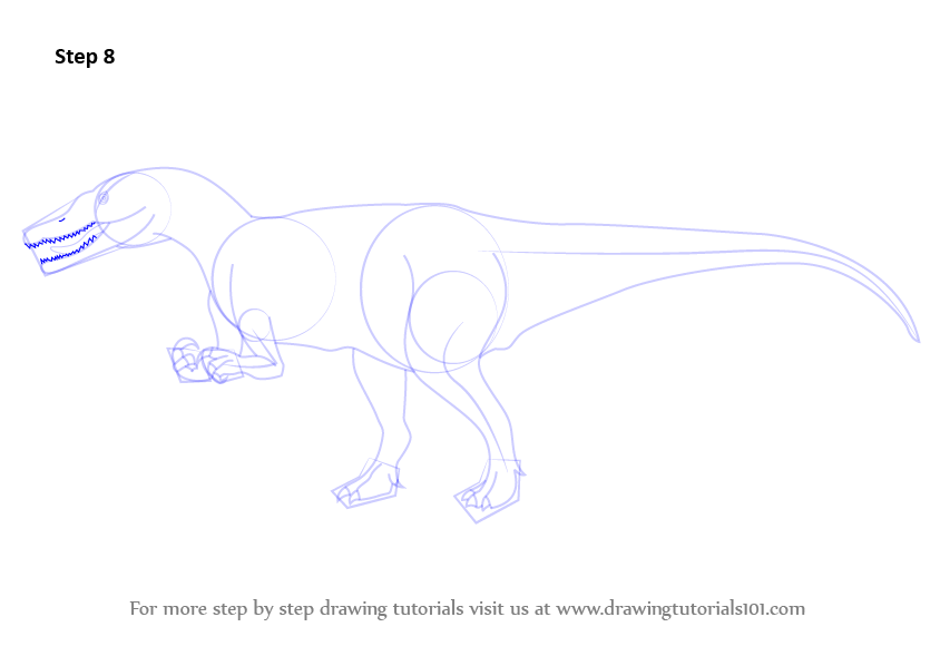 How to Draw a Baryonyx (Dinosaurs) Step by Step | DrawingTutorials101.com