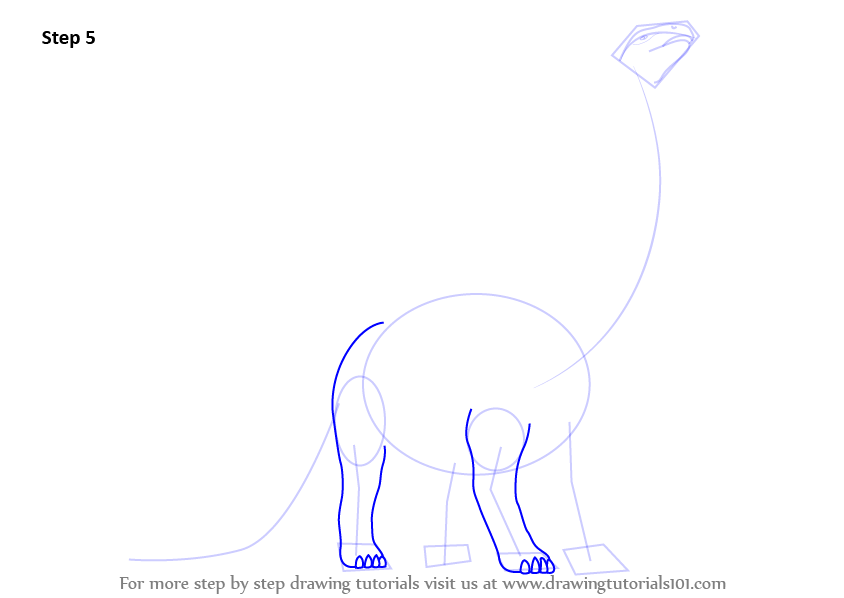 How to Draw a Brontosaurus Dinosaur (Dinosaurs) Step by Step | DrawingTutorials101.com