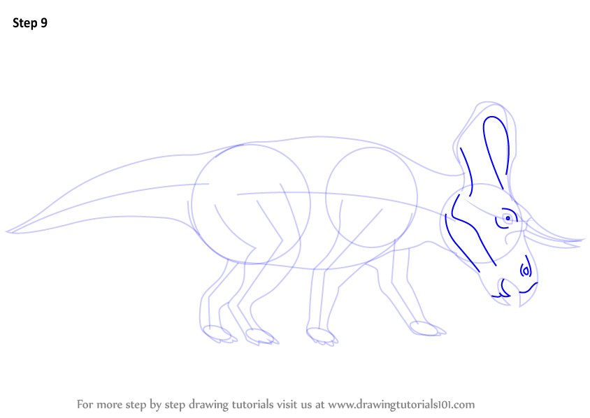 How to Draw a Ceratopsian (Dinosaurs) Step by Step ...