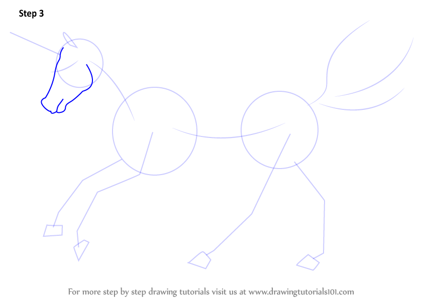 How to Draw a Unicorn (Unicorns) Step by Step | DrawingTutorials101.com