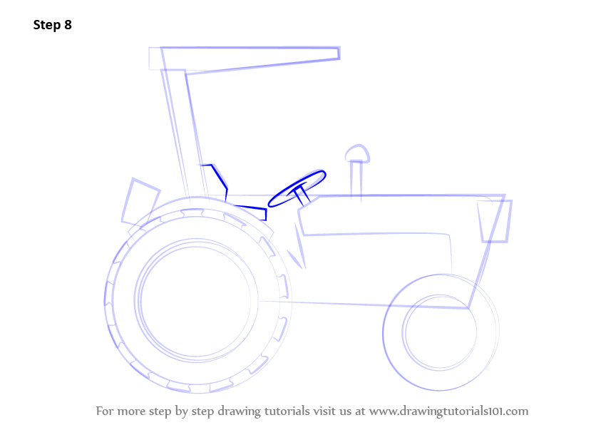 How to Draw a Tractor for Kids (Agricultural) Step by Step ...