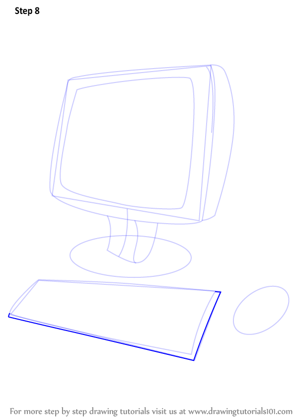 How to Draw a Computer for Kids (Computers) Step by Step | DrawingTutorials101.com