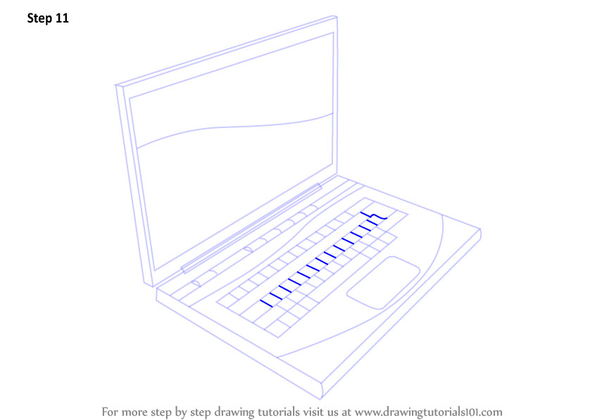 How to Draw a Laptop (Computers) Step by Step | DrawingTutorials101.com