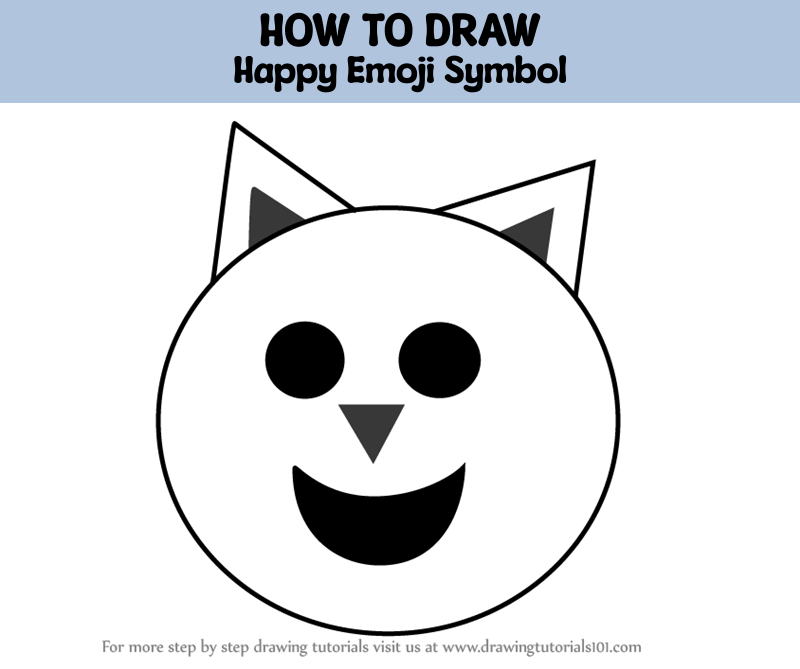 How to Draw Happy Emoji Symbol (Emoticons) Step by Step ...